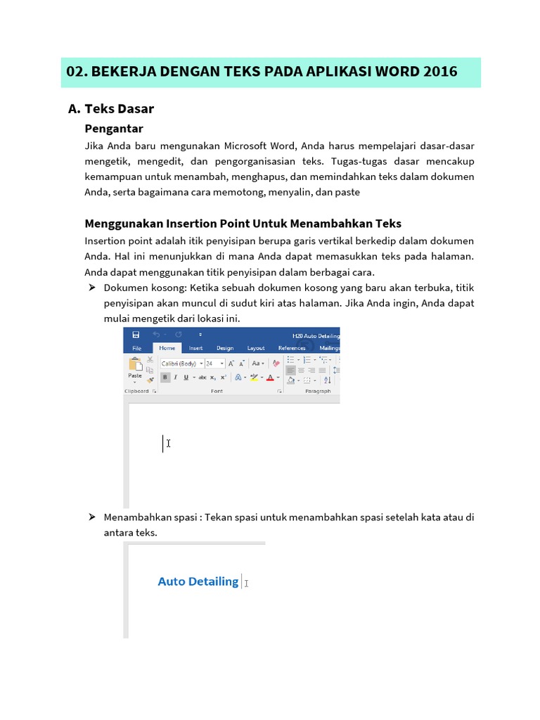 02 Bekerja Dengan Teks Pada Word 2016 | PDF | Karier & Perkembangan | Seni