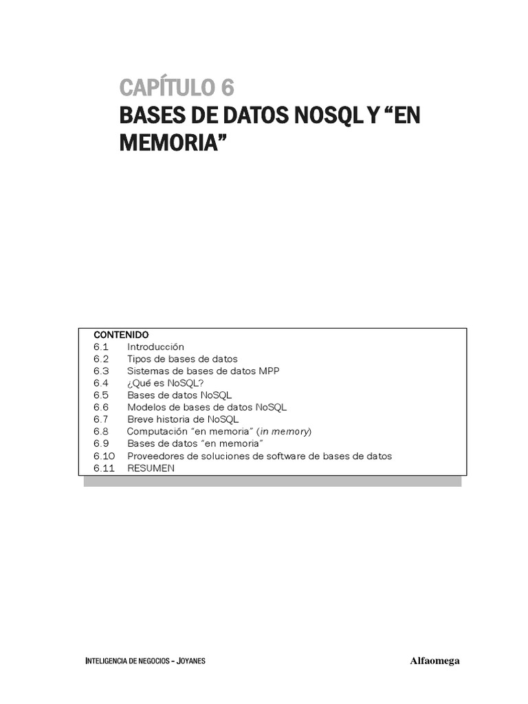 BD NOSQL y Memoria - Cap6 | PDF | No Sql | Bases de datos