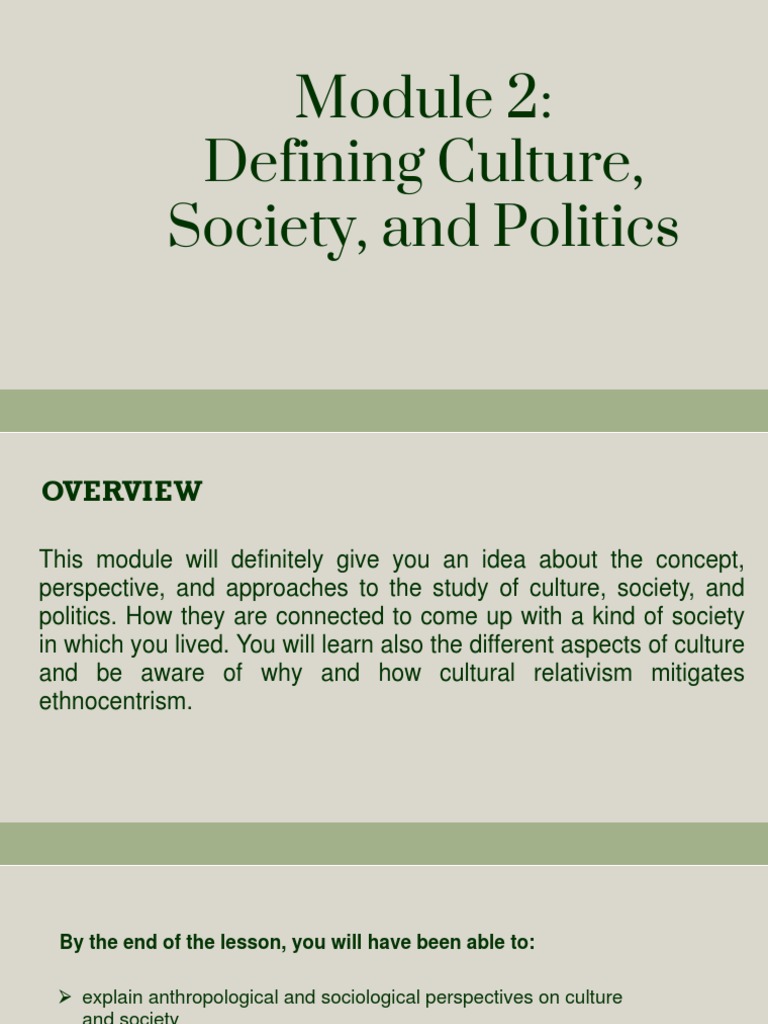 Understanding Culture, Society, and Politics | PDF | Anthropology | Society