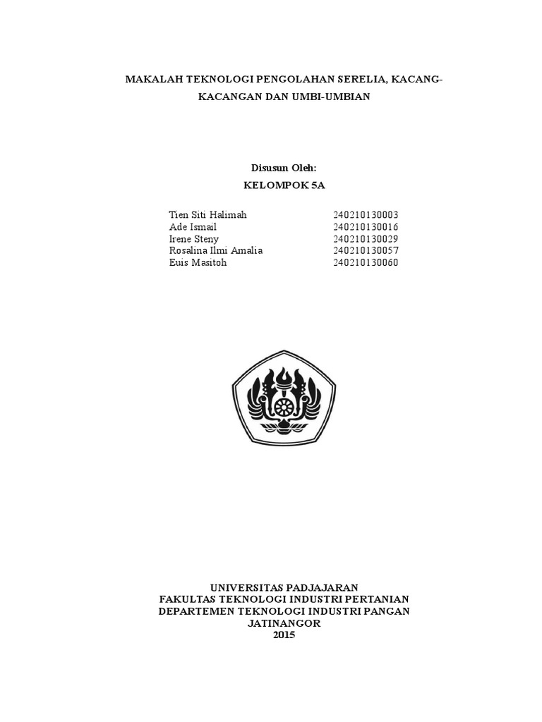Makalah Serelia Kacang Kacangan Dan Umbi Umbian | PDF Makalah Serelia Kacang Kacangan Dan Umbi Umbian | PDF