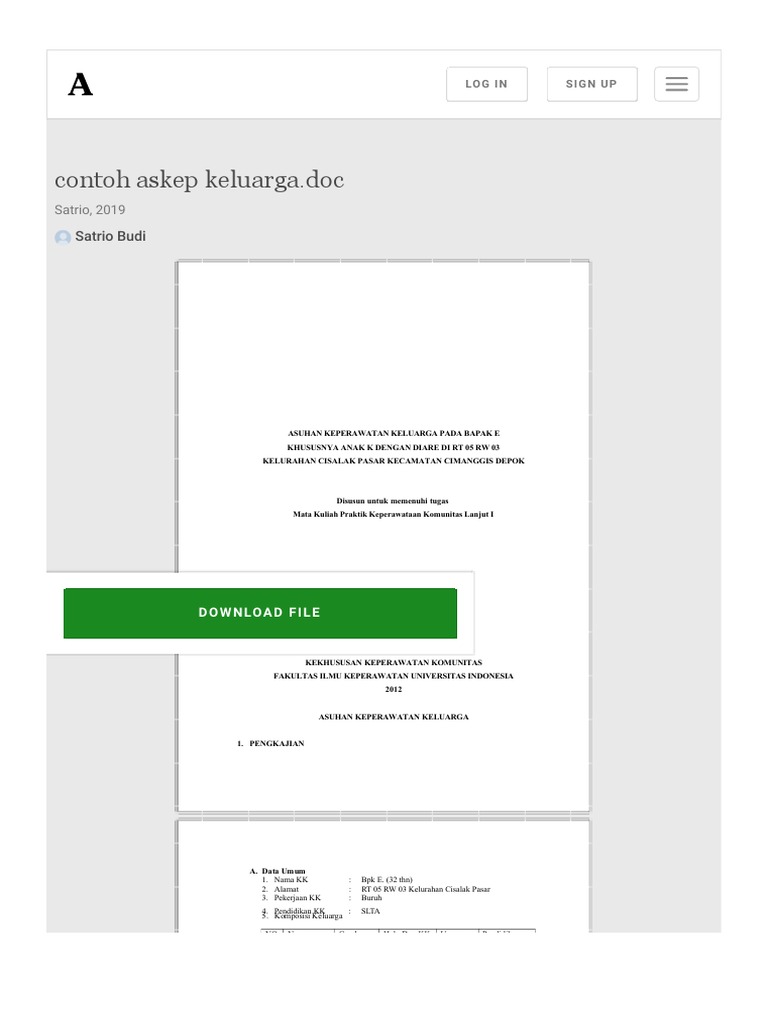 (DOC) Contoh Askep Keluarga - Doc - Satrio Budi - Academia - Edu | PDF