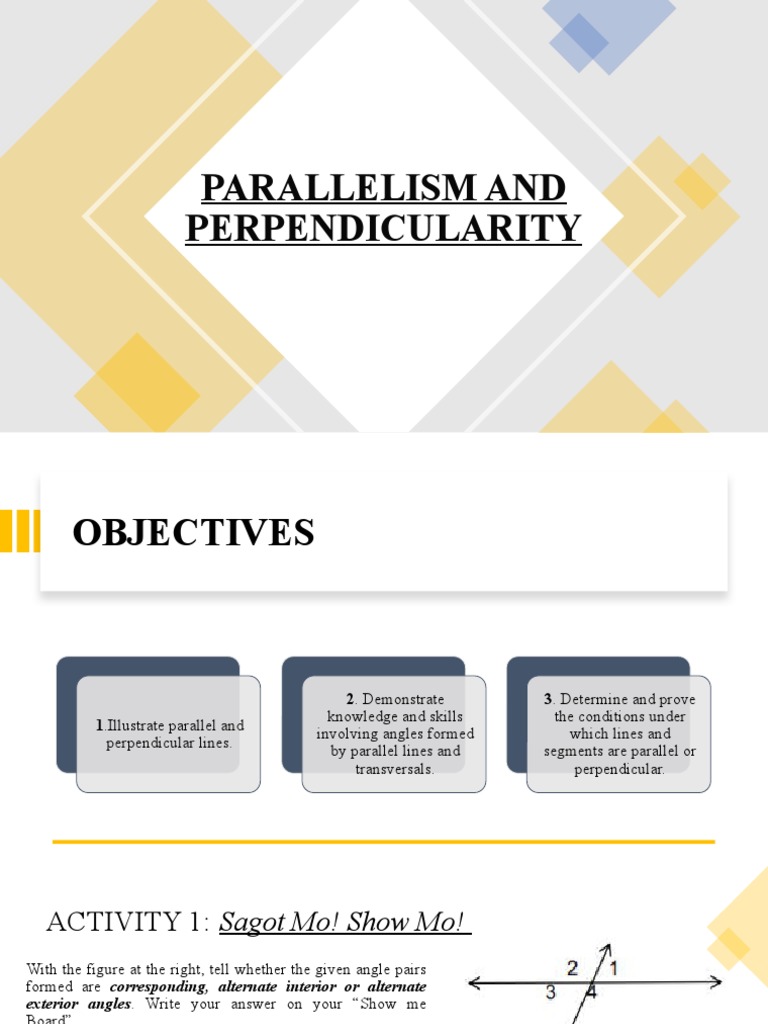 Parallelism Perpendicularity | PDF