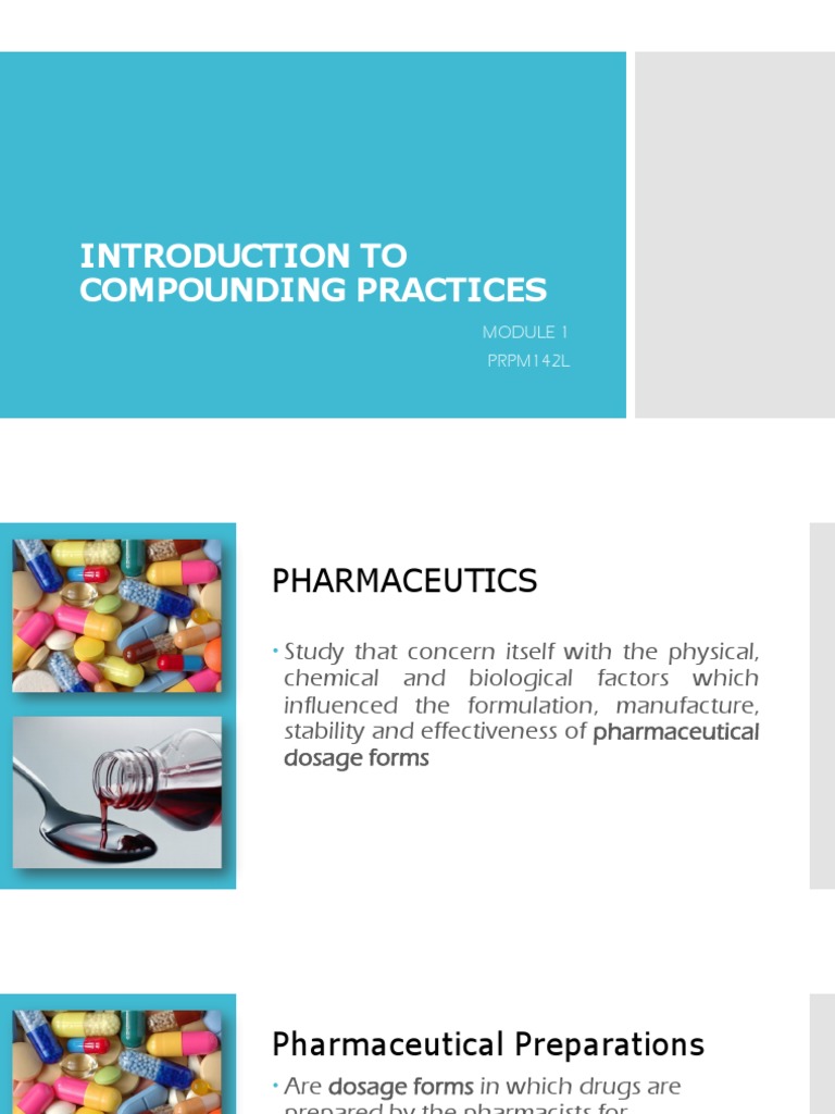 Introduction To Compounding Practices-Dds Lab Mod 1 | PDF | Pharmacy ...