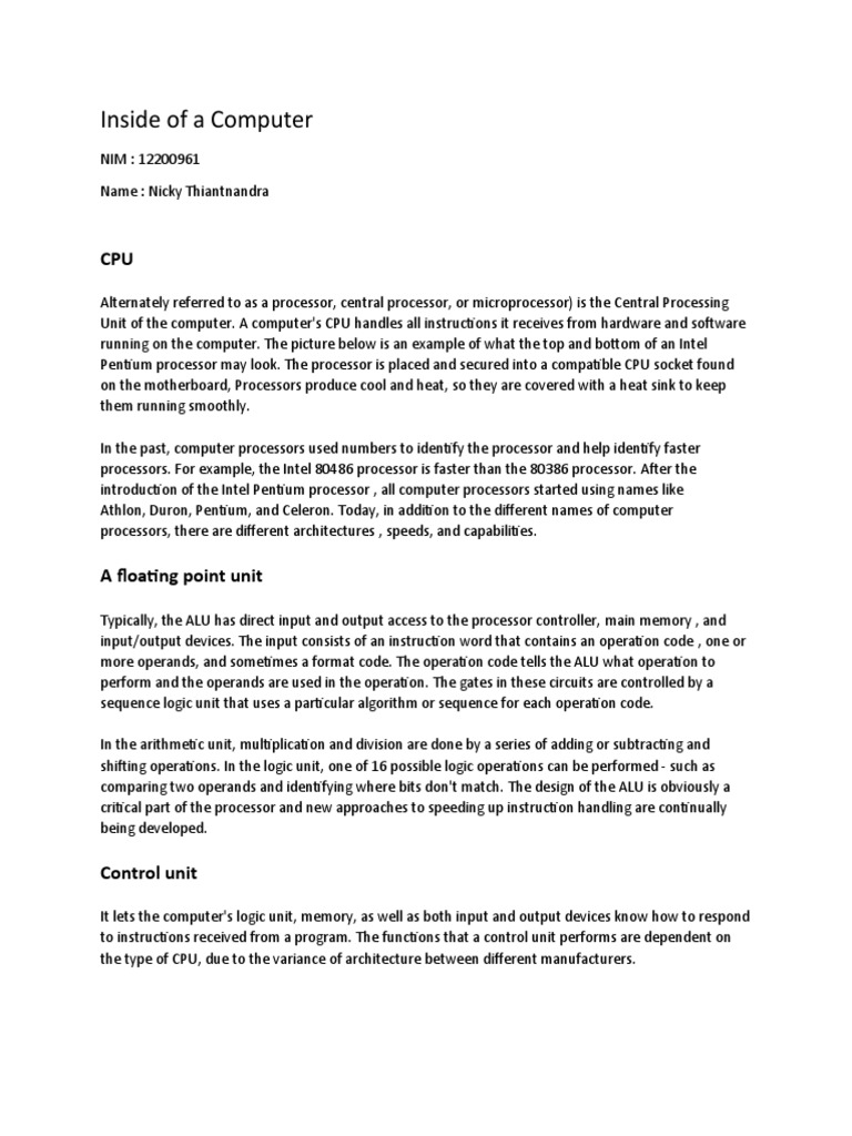 NickyThiantnandra Task-1 | PDF | Central Processing Unit | Byte