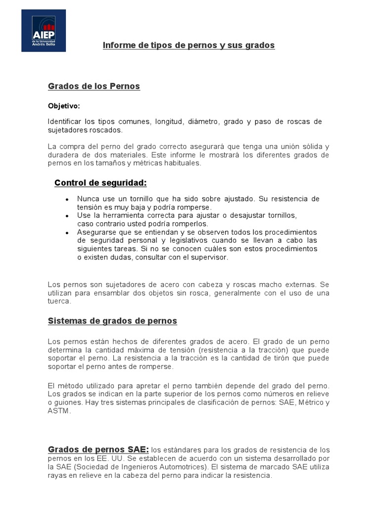 Grados-De-un-Tornillo Abcdpdf PDF A Word | PDF | Tornillo | Materiales