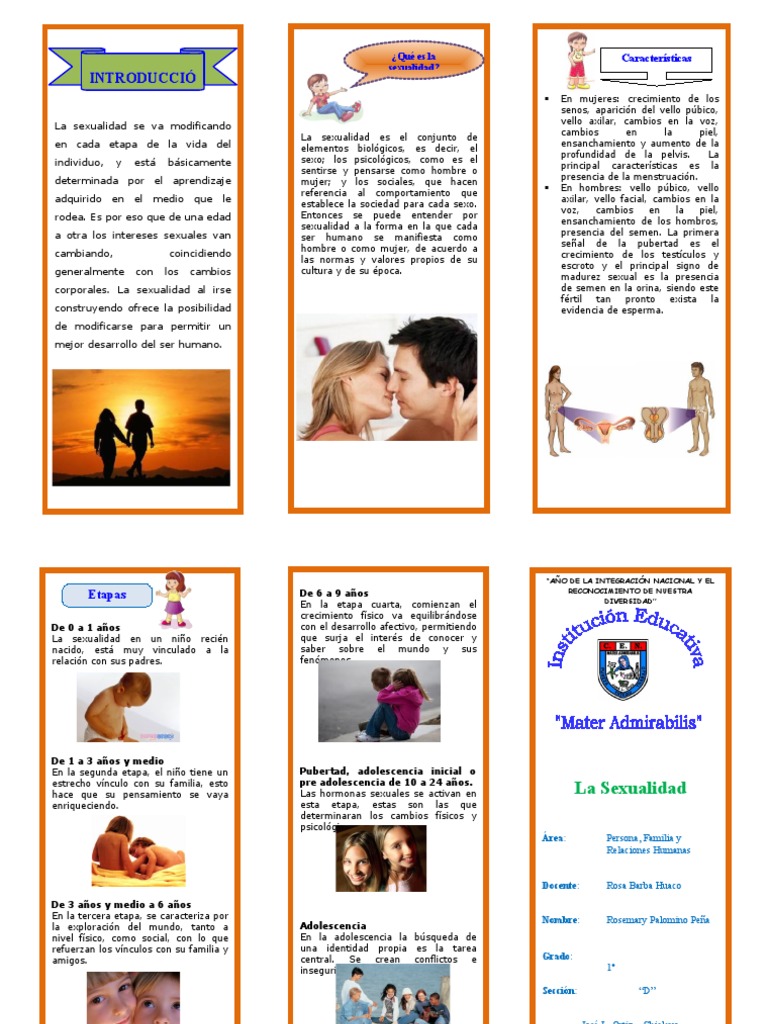 Triptico Sexualidad | PDF | La sexualidad humana | Pubertad