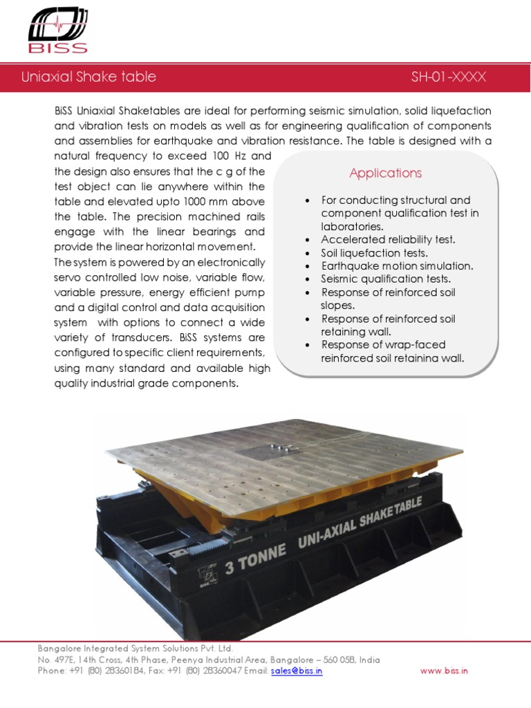 Shake Table Uniaxial - 1610347342262 | PDF | Earthquakes | Mechanical ...