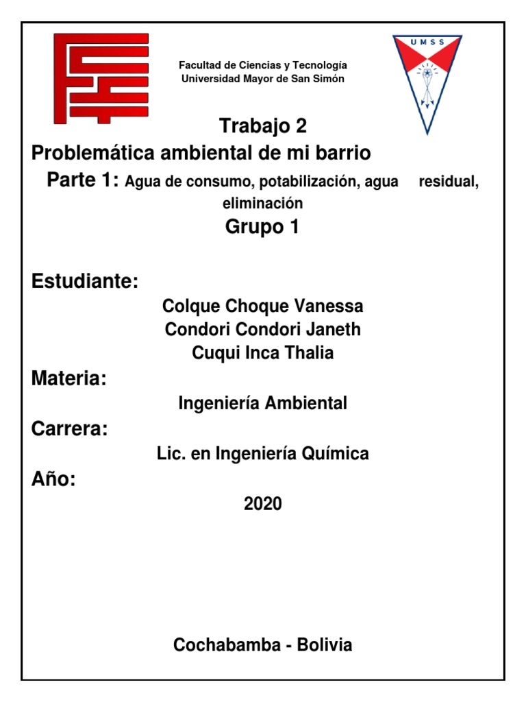 Trab 2 | Descargar gratis PDF | Agua | Agua potable