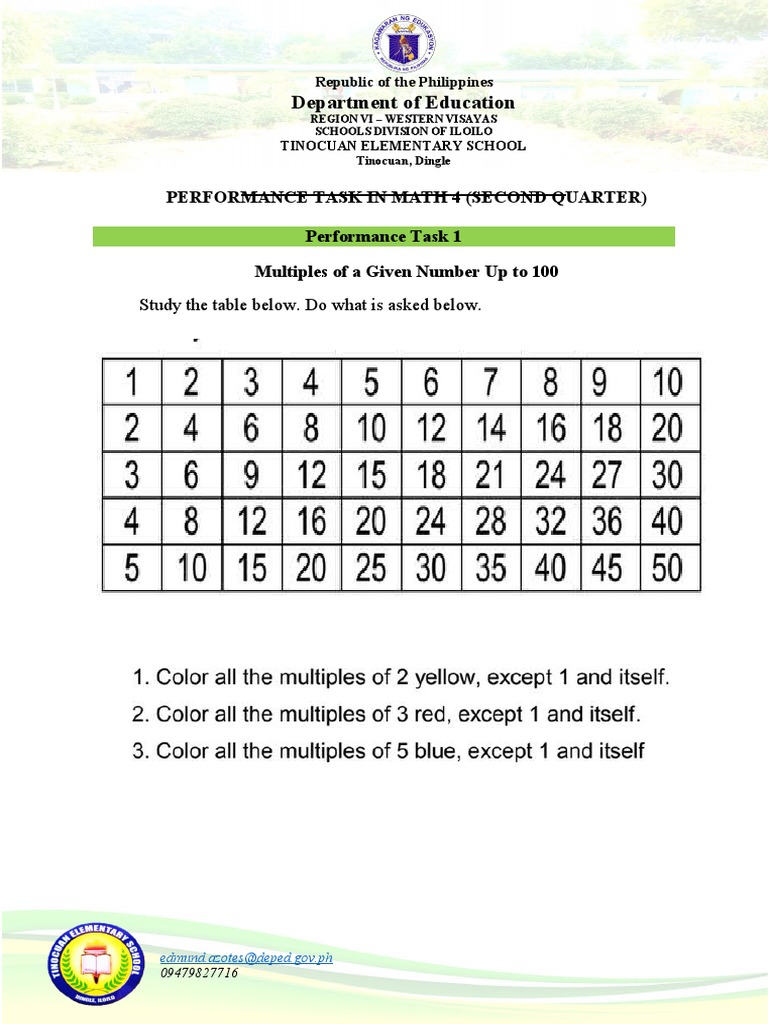 Performance Task in Math 4 2ndquarter | PDF | Arithmetic | Mathematics Performance Task in Math 4 2ndquarter | PDF | Arithmetic | Mathematics