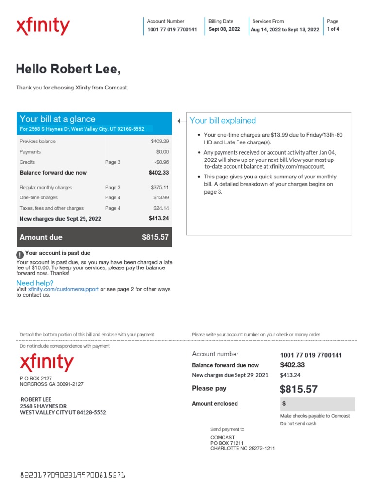Comcast Statement | PDF | Fee | Service Industries Comcast Statement | PDF | Fee | Service Industries