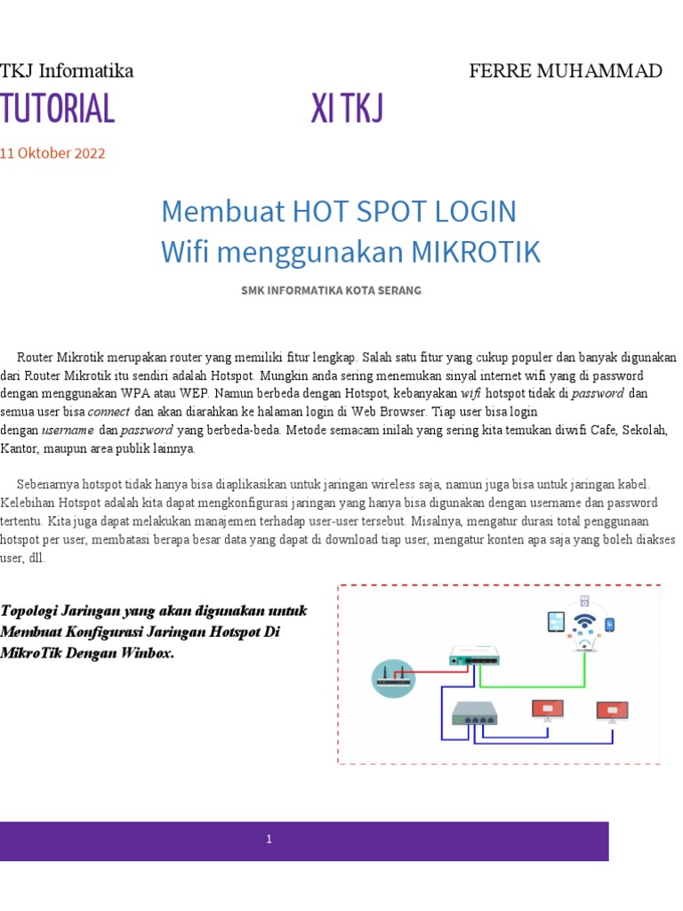 Panduan Konfigurasi Hotspot MikroTik | PDF