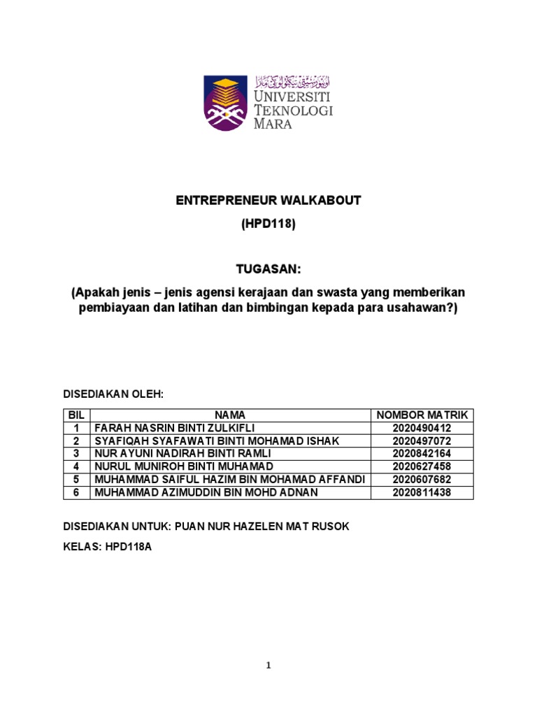 Agensi Pembiayaan Usahawan di Malaysia | PDF | Pengelolaan Keuangan & Uang