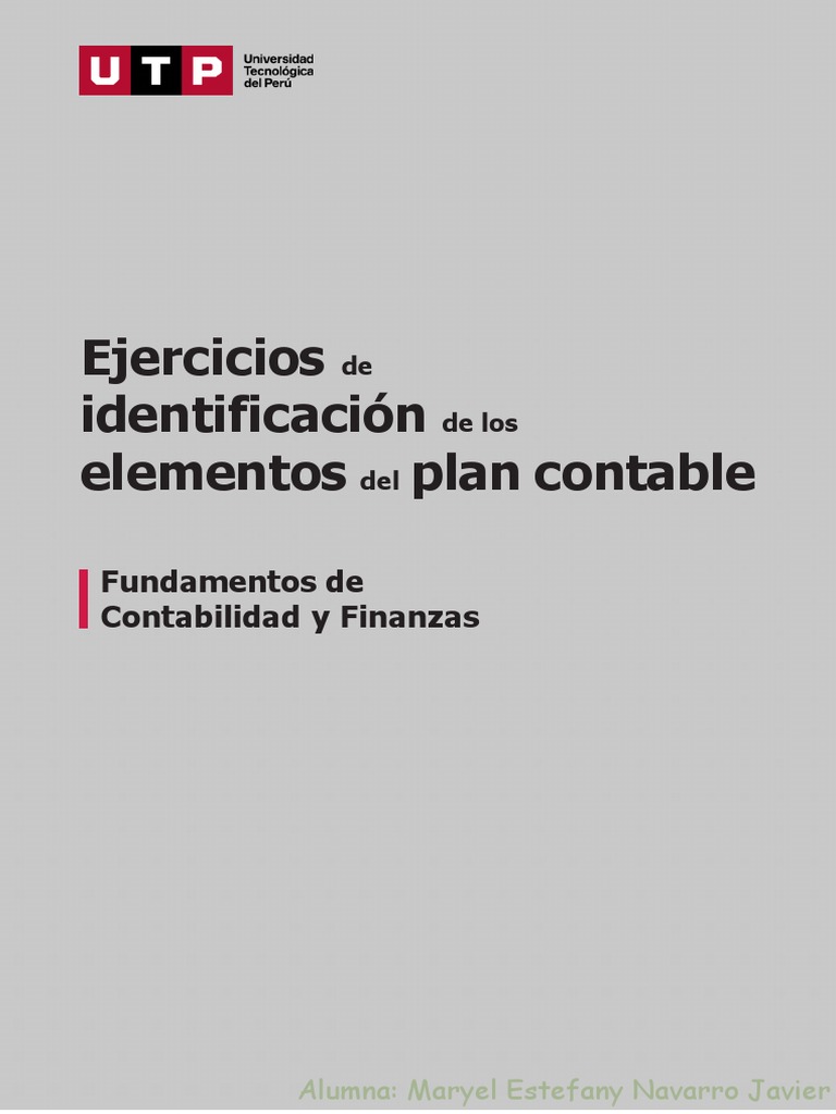 Ejercicios de Identificación de Los Elementos Del Plan Contable | PDF | Contabilidad | Servicios ...