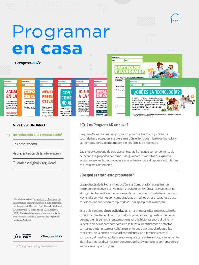 Ficha - Secundaria - Introducciขn a La Computaciขn | PDF | Hardware de ...