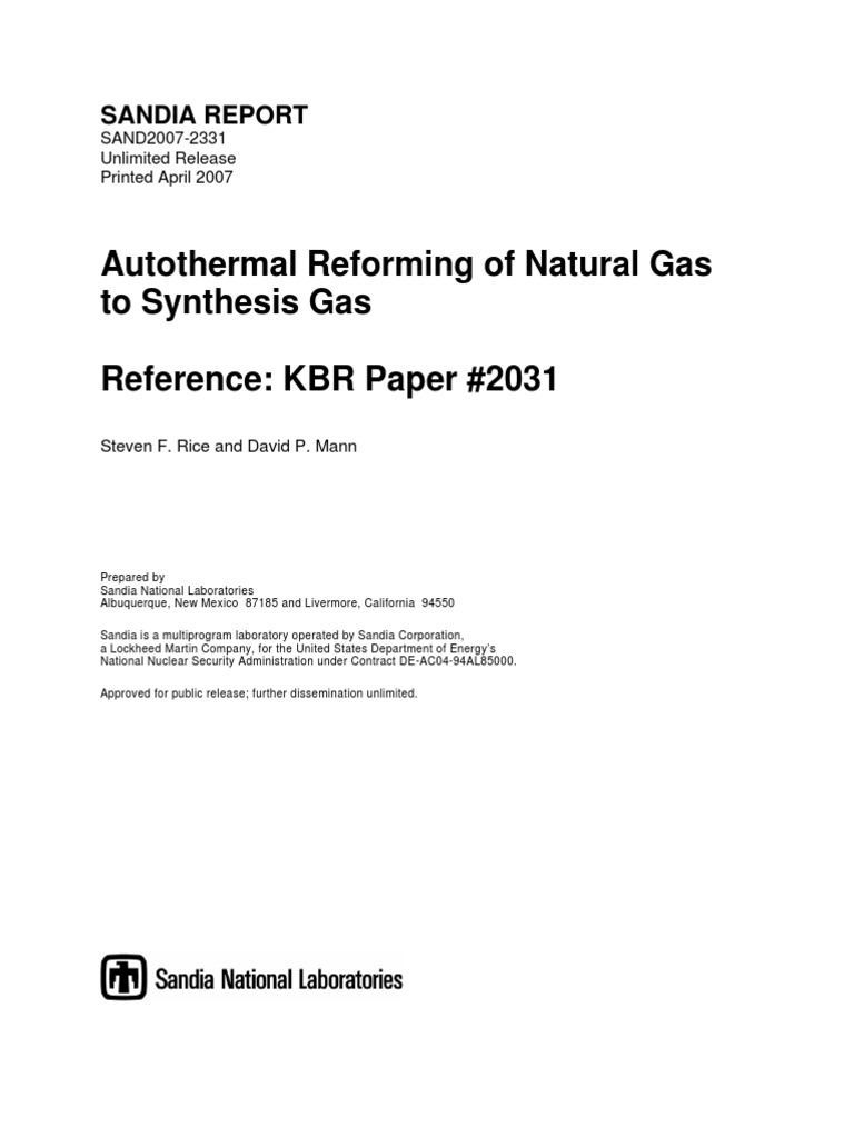 Secondary Reformer | PDF | Combustion | Natural Gas