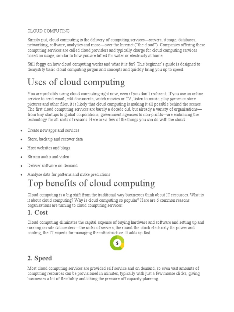 Cloud Computing Pdf Cloud Computing Computing