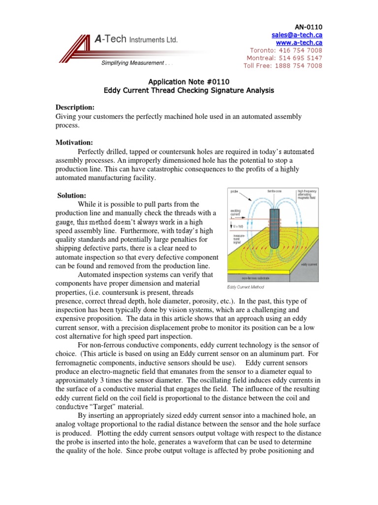 AN-0110, Eddy Current Thread Quality Signature Analysis | PDF ...