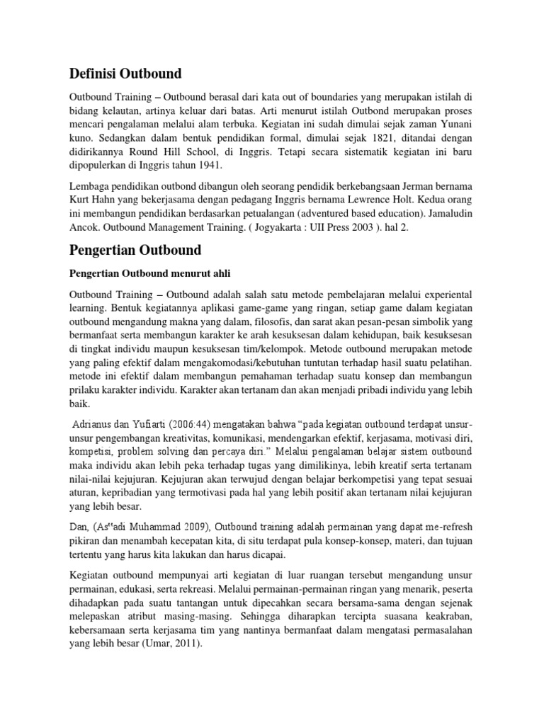 Materi Outbound | PDF