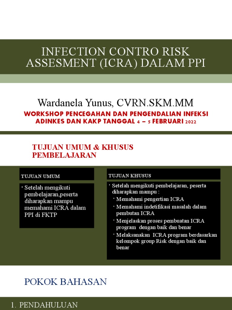 Infection Contro Risk Assesment (Icra) Dalam | PDF