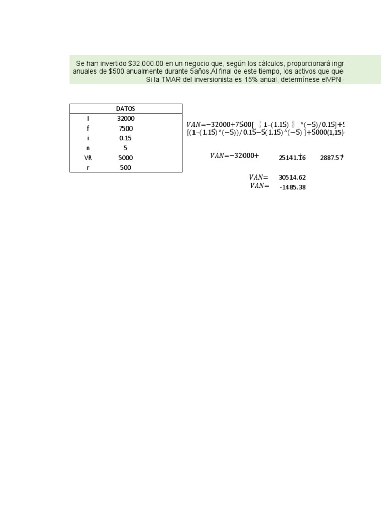 Ejercicio de Van | PDF