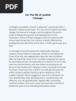 Life of Laetitia - Character Comparison | PDF