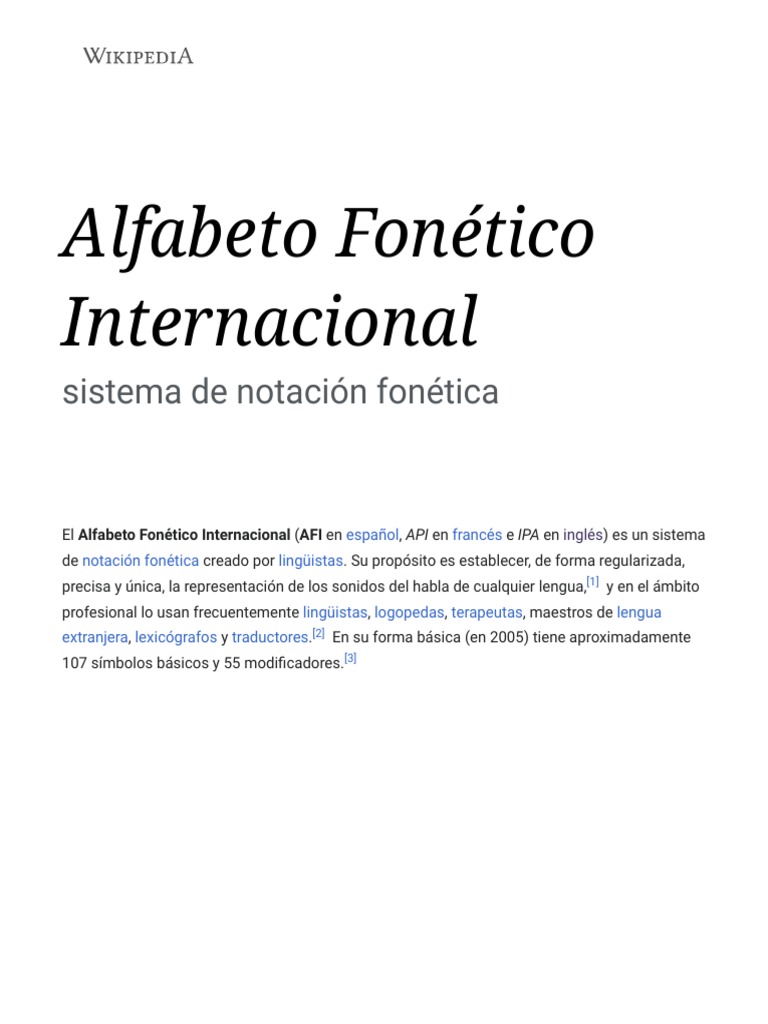 Alfabeto Fonético Internacional: Uso y Estructura | PDF | Fonética ...