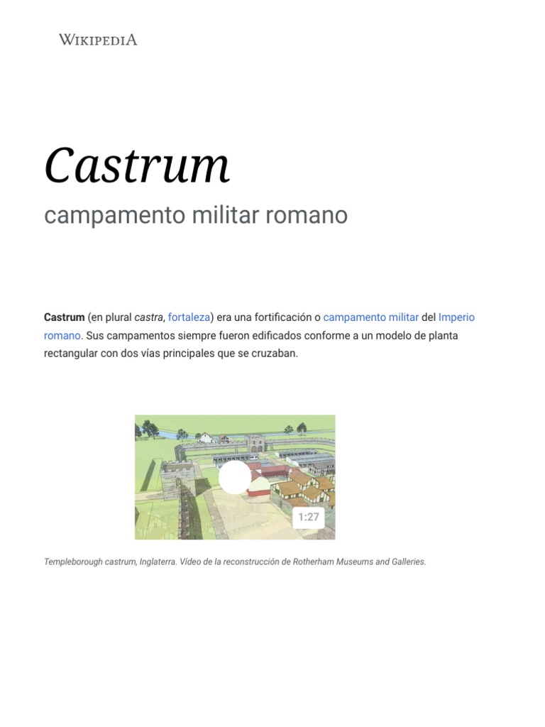Castrum - Wikipedia, La Enciclopedia Libre | PDF