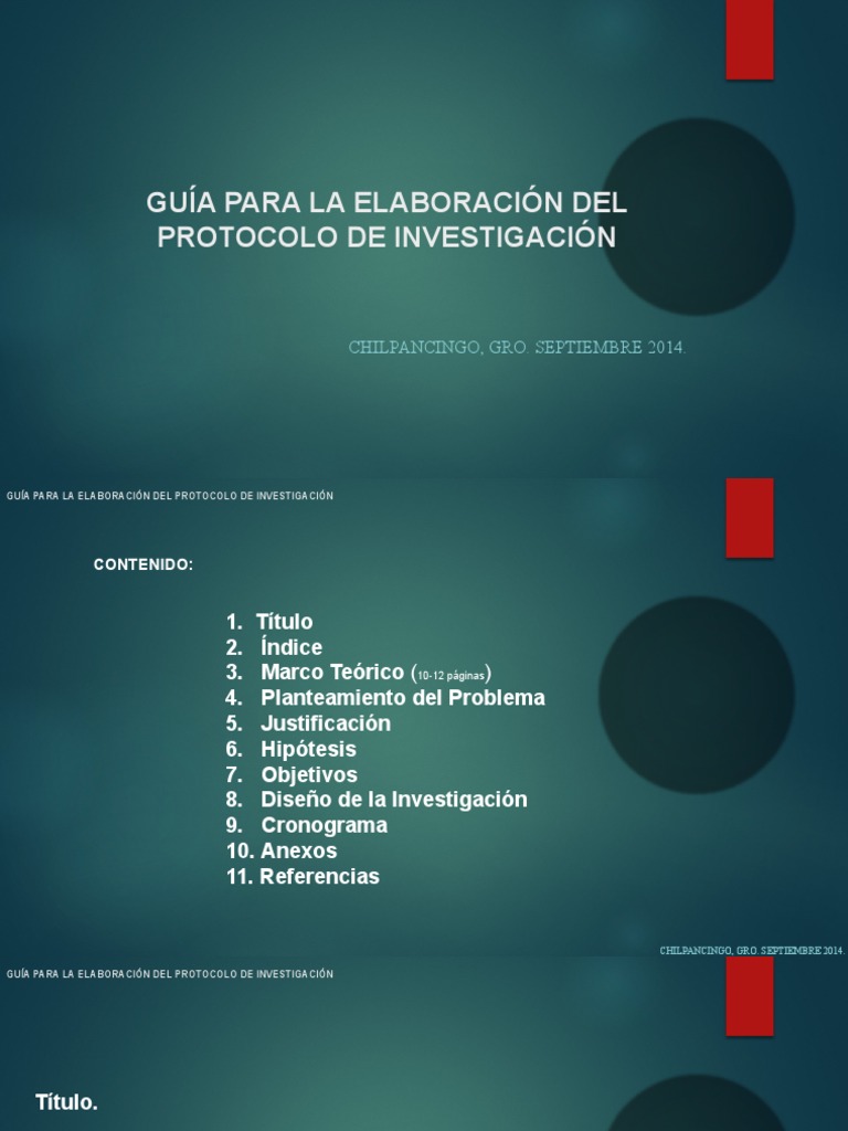 Guía para La Elaboración Del Protocolo de Investigación | PDF ...