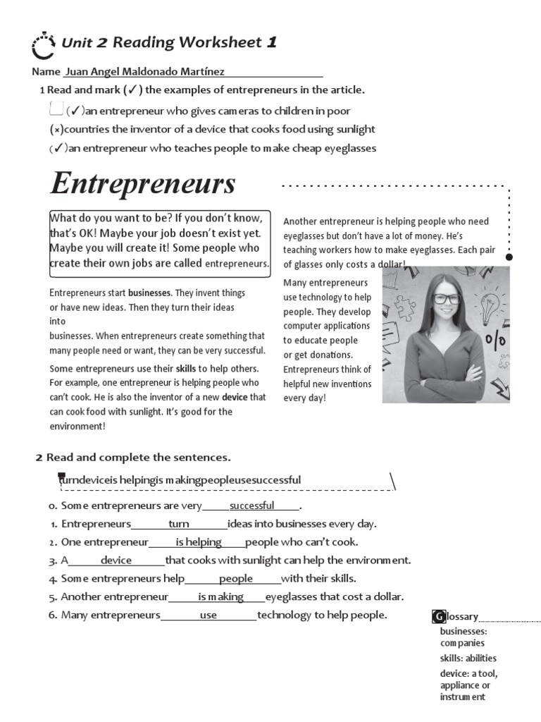 Stopwatch 3 Unit 2 Reading 1 (3.2.R1) Exam | PDF | Glasses ...