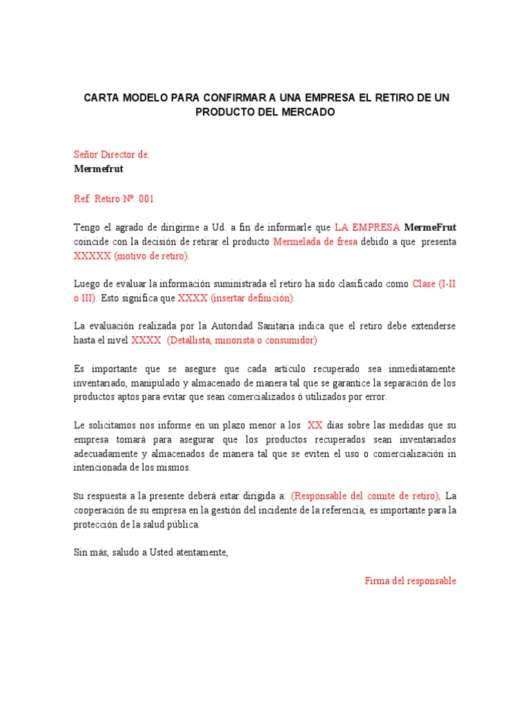 Carta de Retiro | PDF