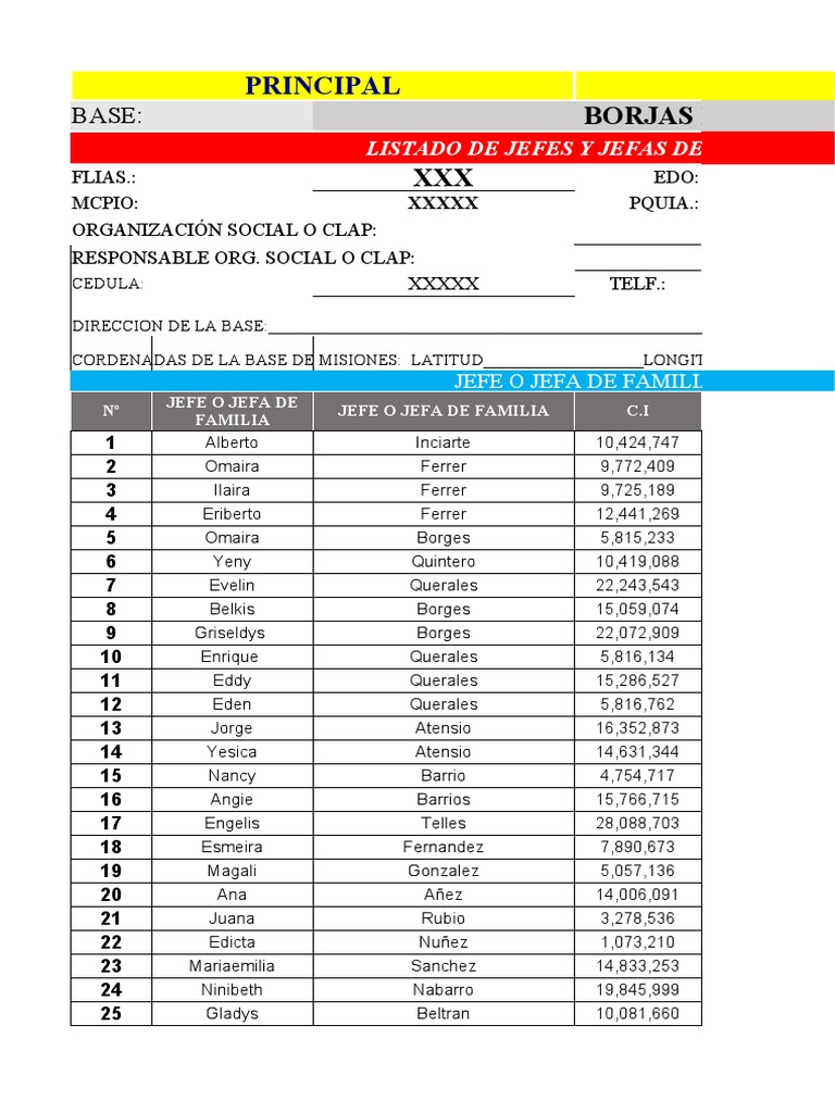 Formato Nuevo Censo 2020 | PDF