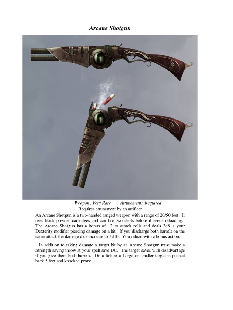 DND Homebrew Items For Artificers | PDF | Pistol | Gun