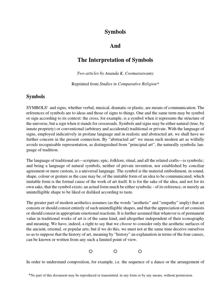 Symbols and The Interpretation of Symbols | PDF