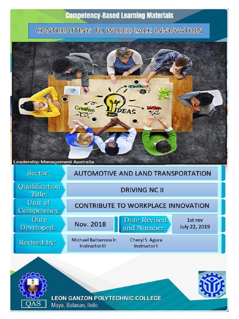 Basic 5 - Contribute To Workplace Innovation | Download Free PDF ...
