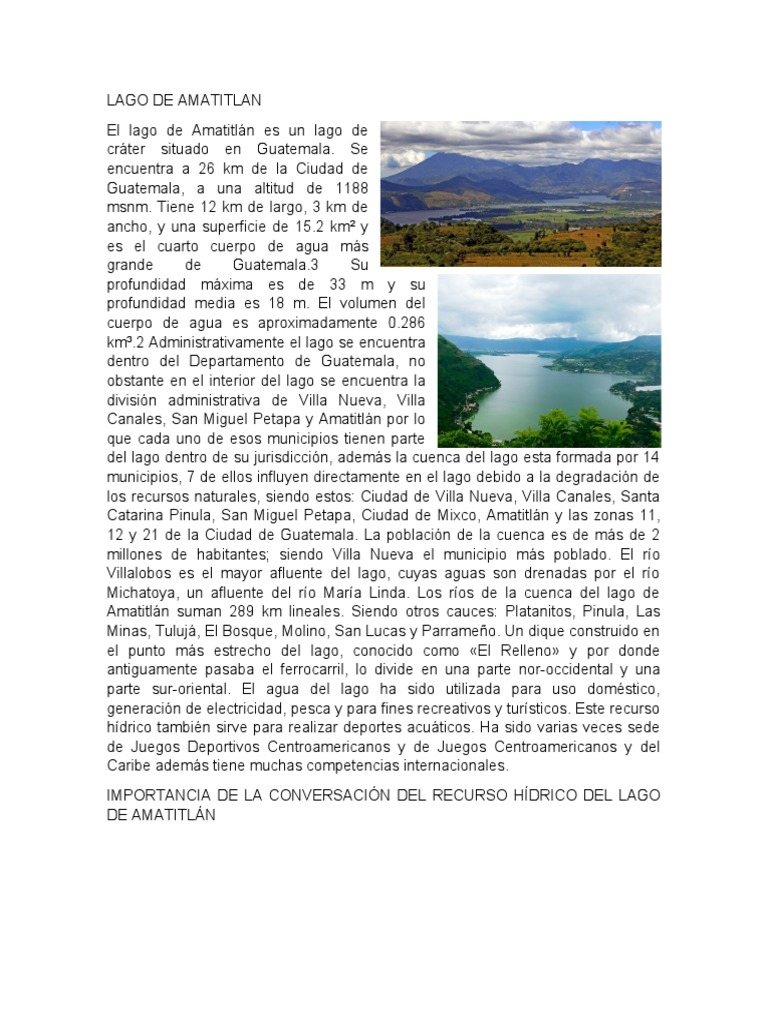 Lago de Amatitlan | PDF | Ciencias de la Tierra | Hidrología