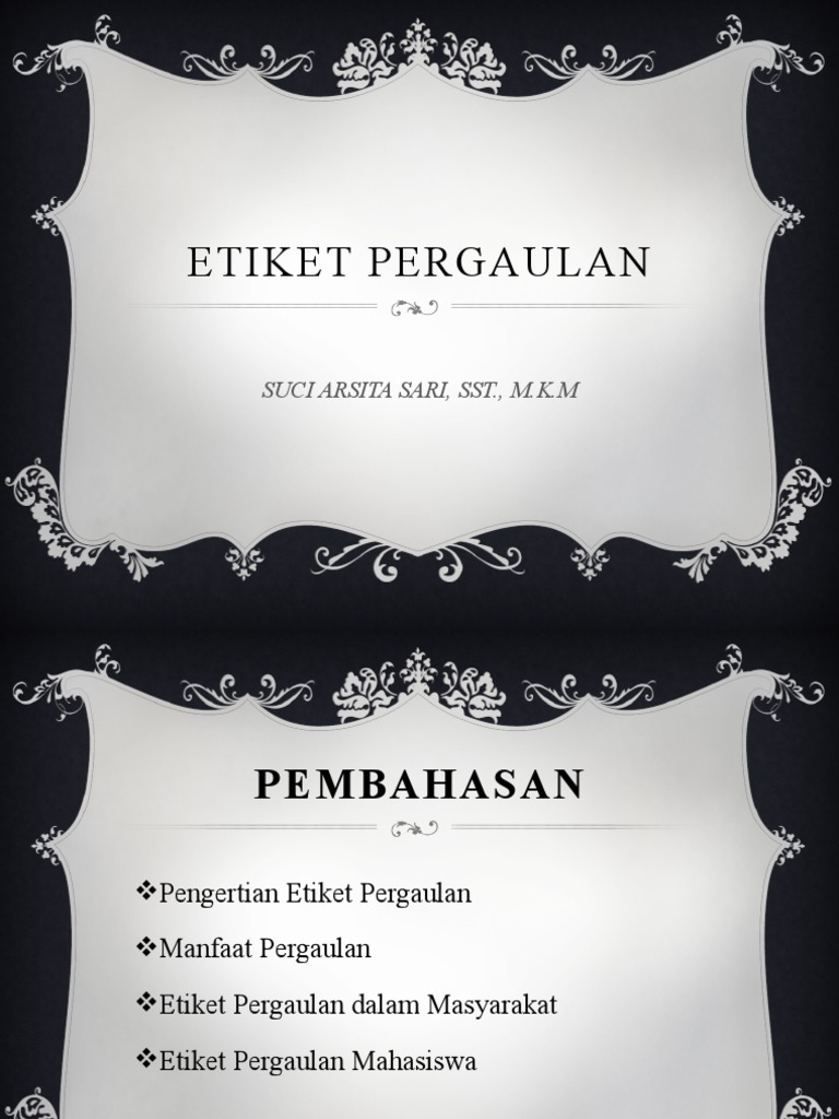 Etiket Pergaulan | PDF | Karier & Perkembangan