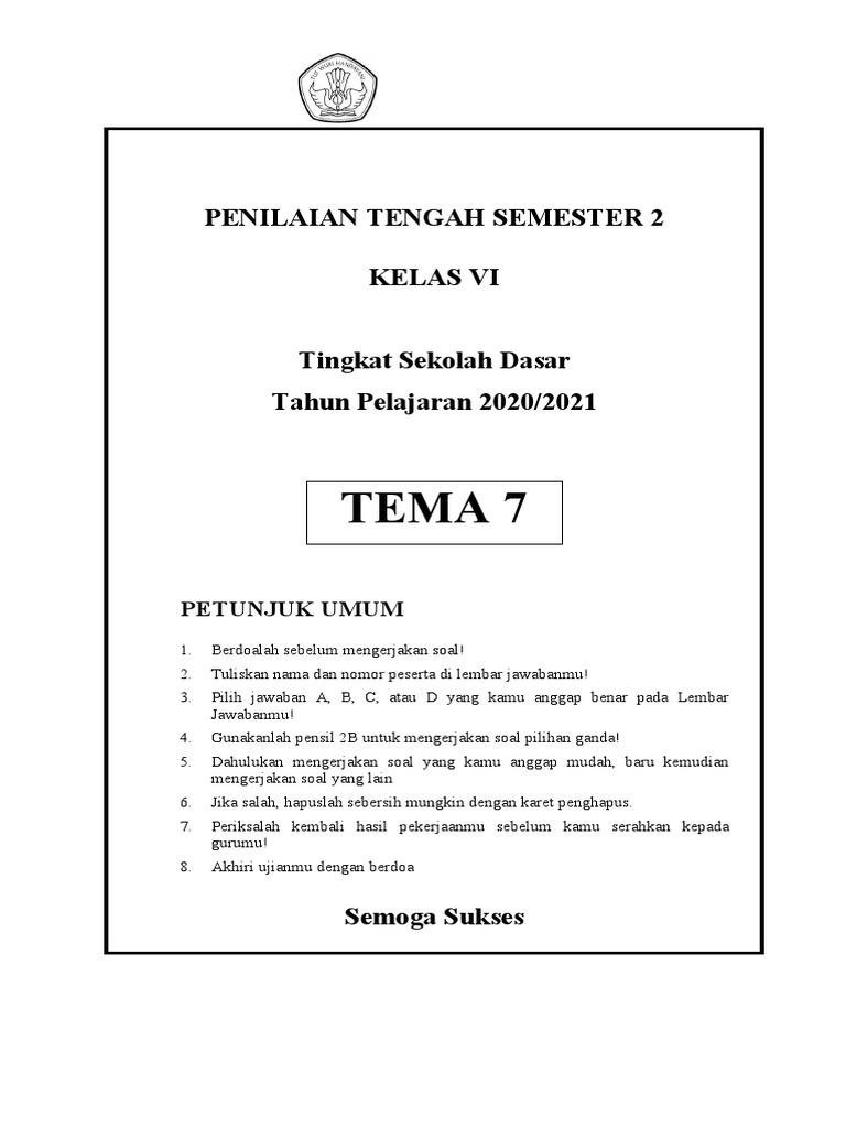 SOAL PTS TEMA 7-Kirim | PDF
