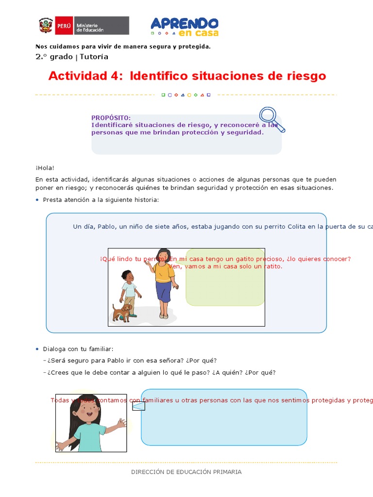 Tutoría Identifico Situaciones de Riesgo | PDF