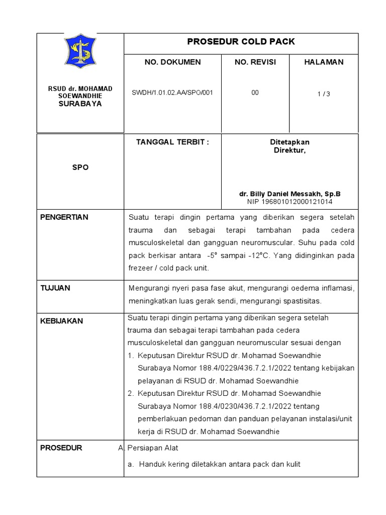 Prosedur Cold Pack | PDF