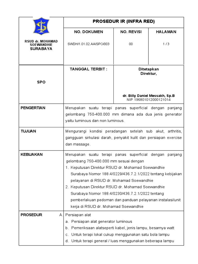 Prosedur Ir (Infra Red) | PDF