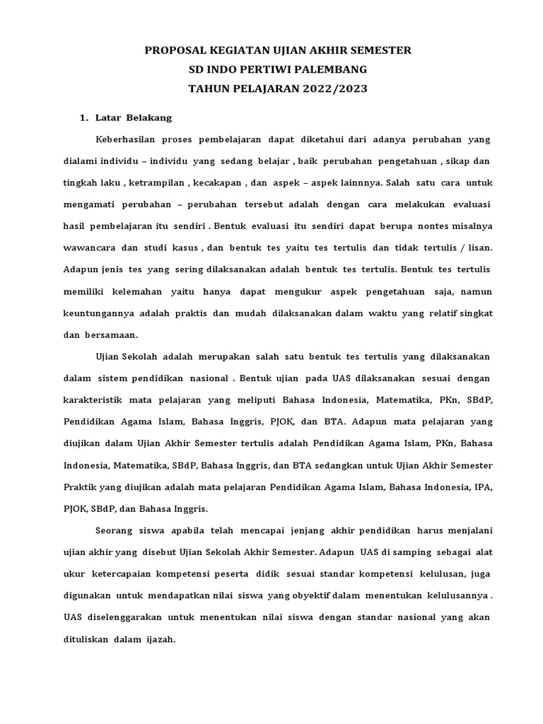 Proposal Kegiatan UAS | PDF