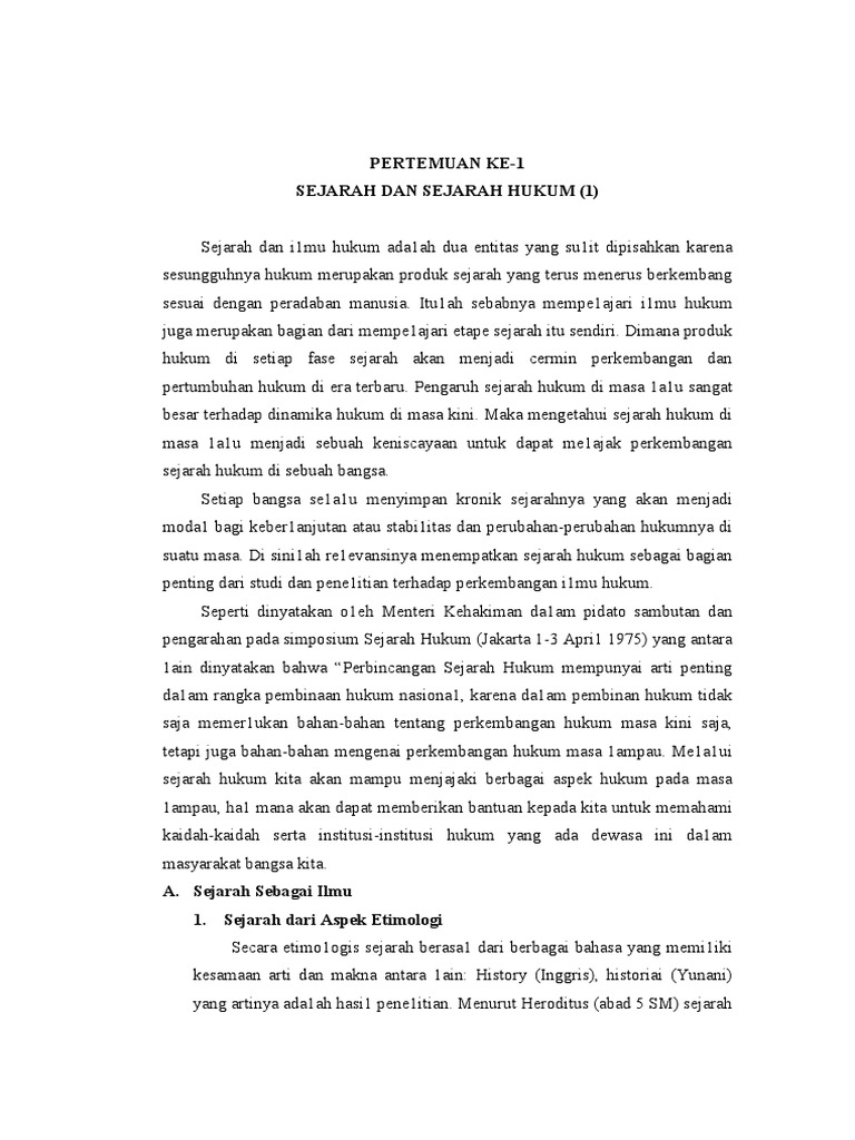 Sejarah Hukum: Deskripsi dan Makna | PDF