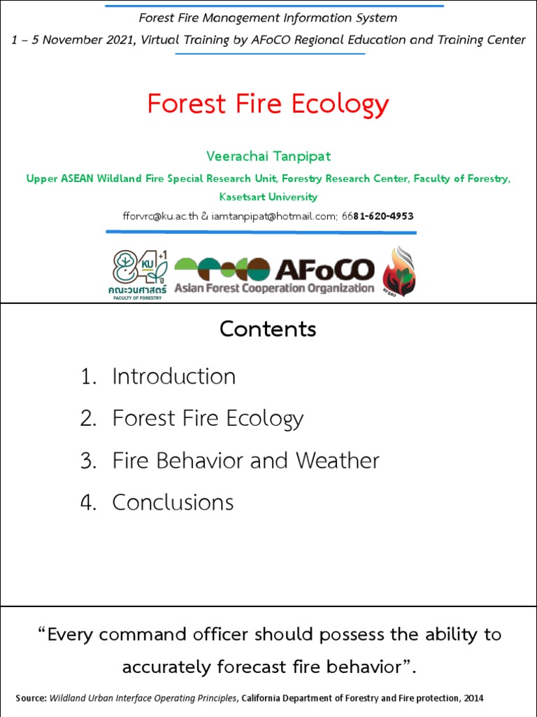 Lecture 1.1 - Fire Fire Ecology | Download Free PDF | Fires | Wildfire