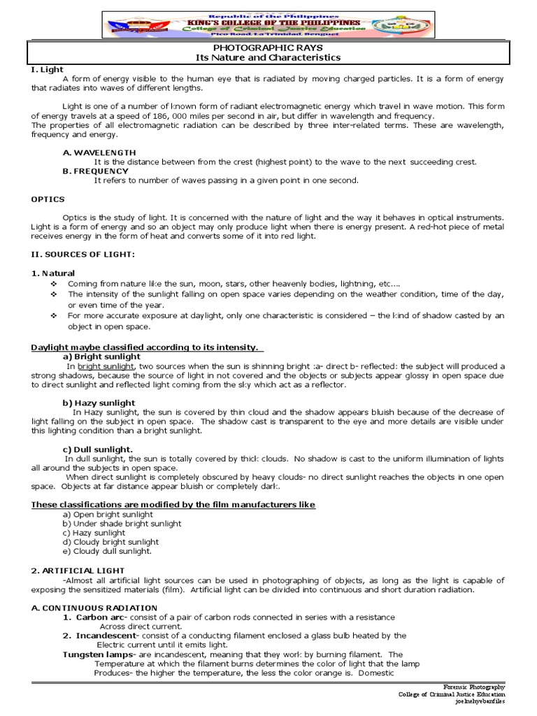 Photographic Rays | PDF | Incandescent Light Bulb | Light