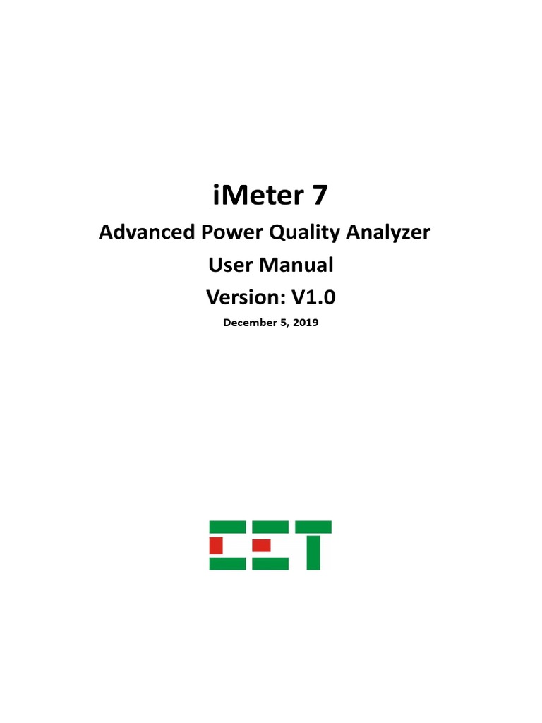 Imeter 7 English User Manual V1.0 20191205 | PDF | Power Supply | Root Mean Square