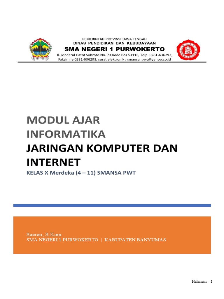 Modul Ajar Informatika 4 - Jaringan Komputer Dan Internet | PDF Modul Ajar Informatika 4 - Jaringan Komputer Dan Internet | PDF