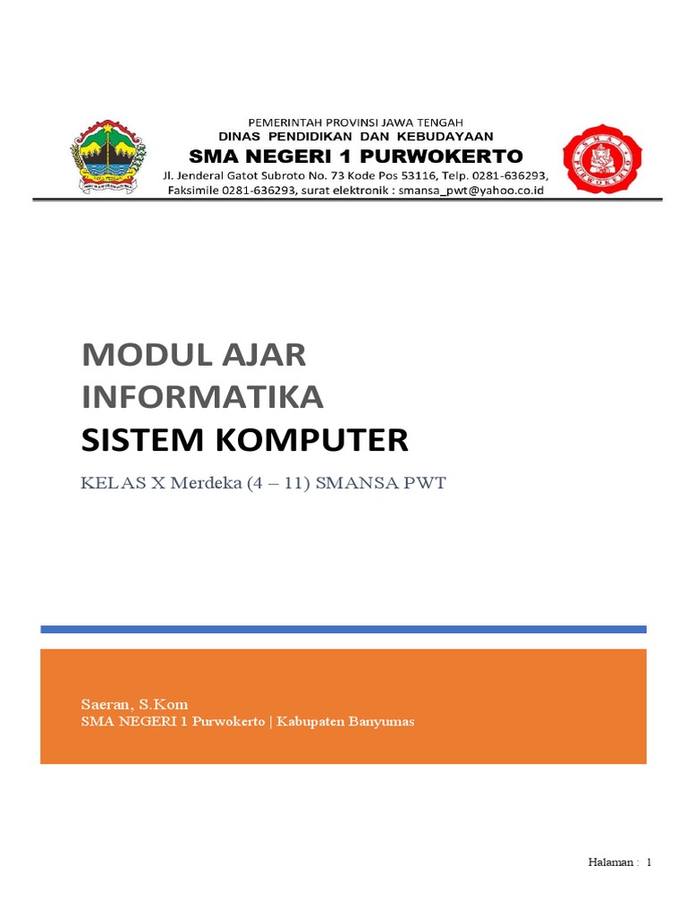 Modul Ajar Informatika Bab 3 - Sistem Komputer | PDF | Seni | Teknologi ...