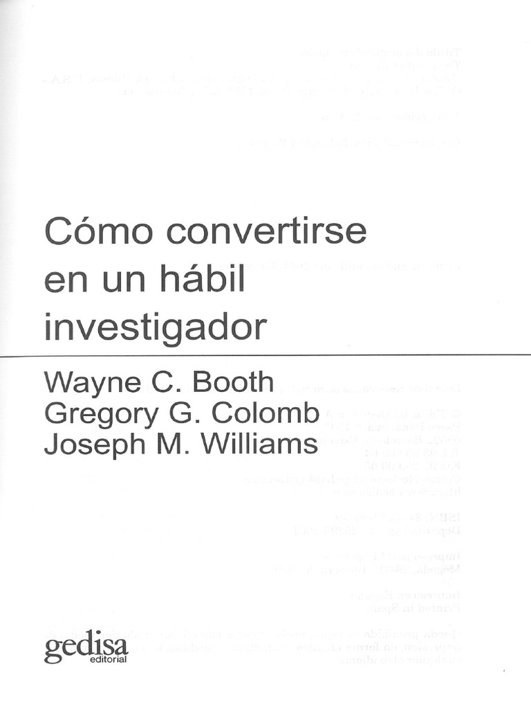 Cómo Convertirse en Un Hábil Investigador Capitulo 3 | PDF