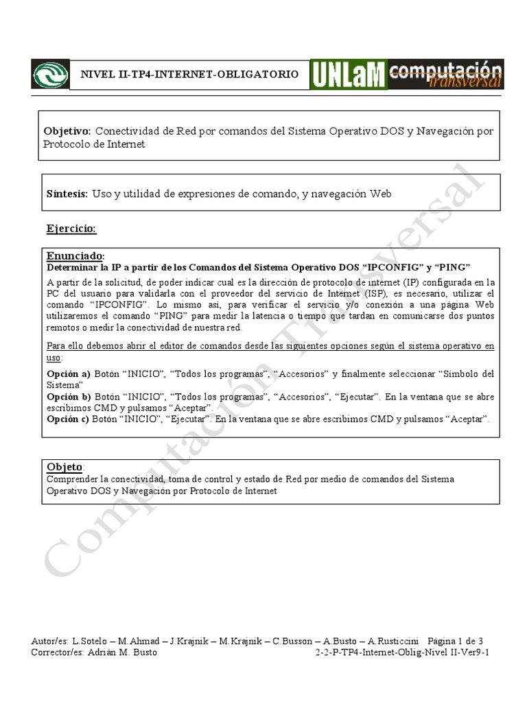 2-2-P-TP4-Internet-Oblig-Nivel II-Ver9-1 | PDF | Internet | Arquitectura de Computadores