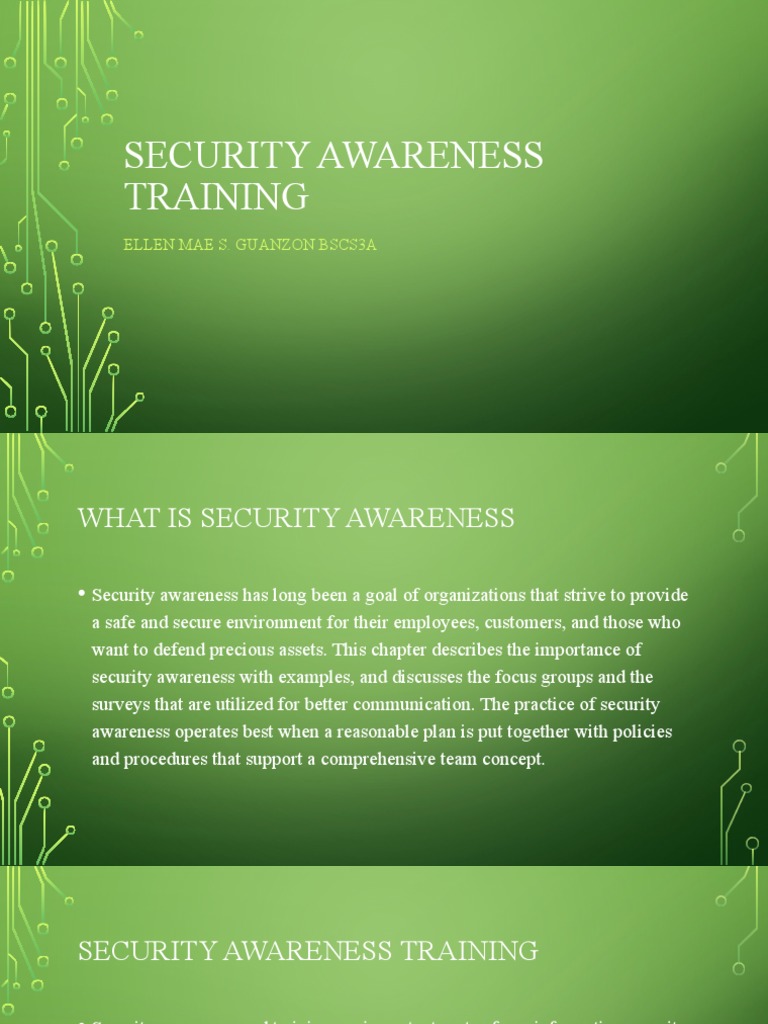 Security Awareness Training | PDF | Computer Security | Security